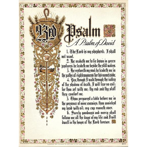 None and/or Unknown | Other | 23rd Psalm A Psalm Of David 95s Art Print ...
